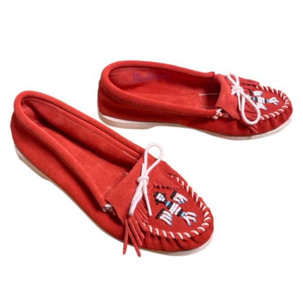 Flash Sale! Rare Minnetonka Red Boat Suede Flat Mocca… - Gem